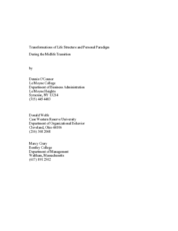 (PDF) Transformations of Life Structure and Personal Paradigm During ...
