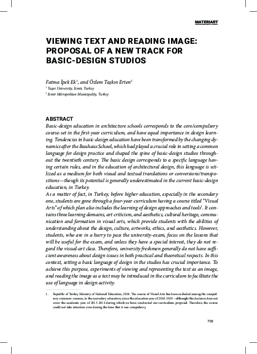 (PDF) Viewing Text and Reading Image: Proposal of a New Track for Basic ...