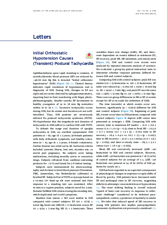 (PDF) Initial Orthostatic Hypotension Causes (Transient) Postural ...