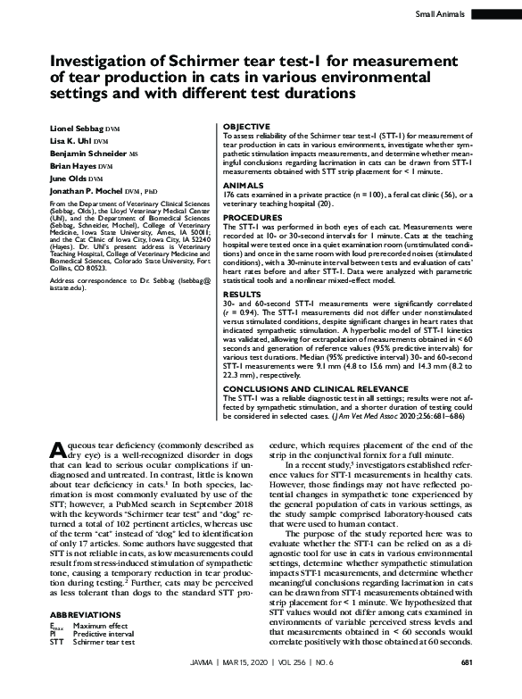 (PDF) Investigation of Schirmer tear test-1 for measurement of tear ...