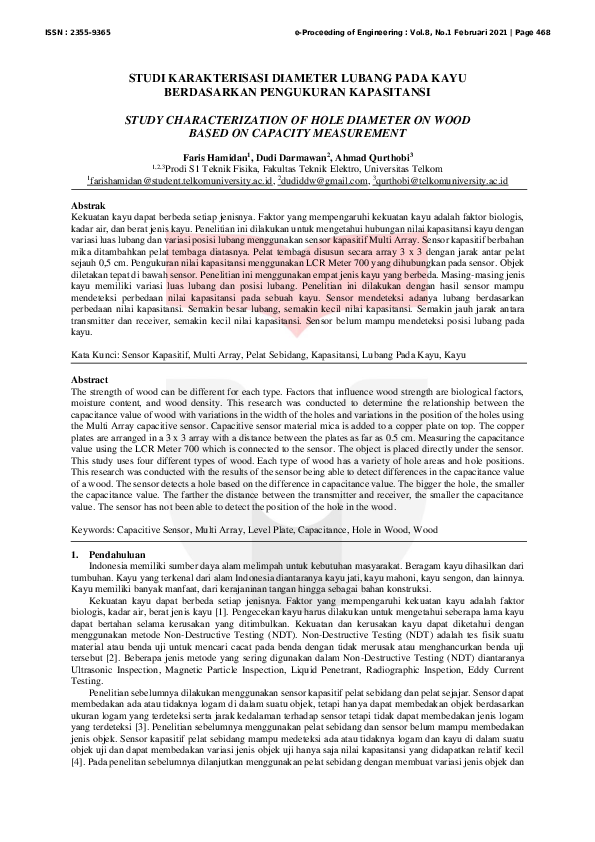 (PDF) Studi Karakterisasi Kayu Berlubang Melalui Pengukuran Kapasitansi ...