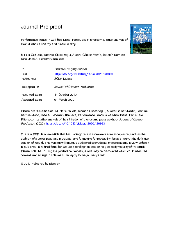 (PDF) Performance trends in wall-flow diesel particulate filters ...