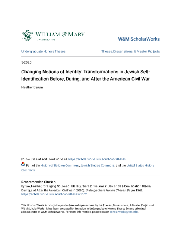 (PDF) Changing Notions of Identity: Transformations in Jewish Self ...