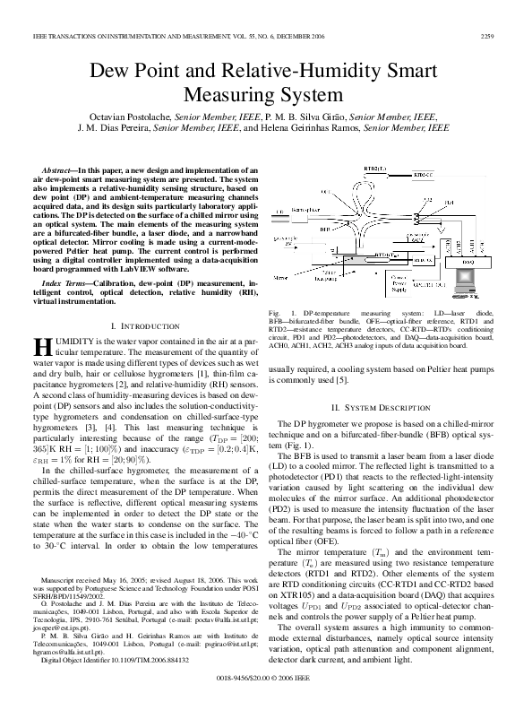 (PDF) Dew Point and Relative-Humidity Smart Measuring System
