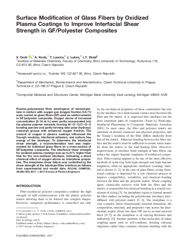 (PDF) Surface modification of glass fibers by oxidized plasma coatings ...
