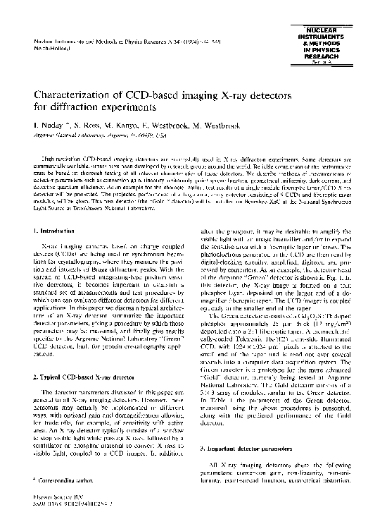 Pdf Characterization Of Ccd Based Imaging X Ray Detectors For