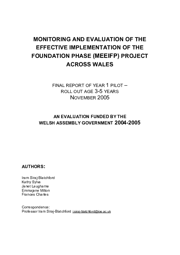 (PDF) Monitoring and Evaluation of the Effective Implementation of the Foundation Phase (MEEIFP ...