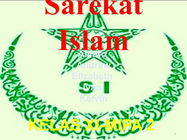 (PPT) Materi Sejarah Indonesia - Sarekat Islam / SI