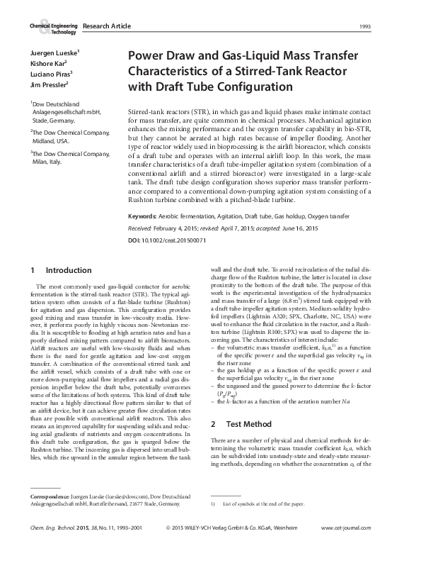 (PDF) Operating zone and scale up of mechanically stirred gas-liquid ...