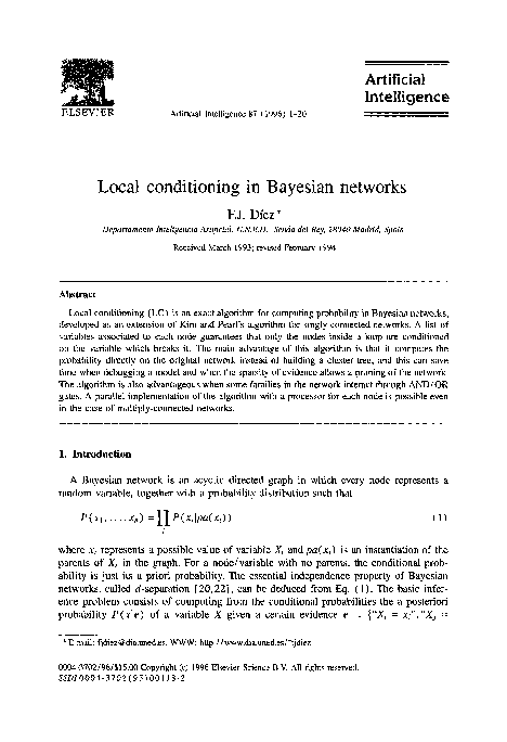 (PDF) Local conditioning in Bayesian networks