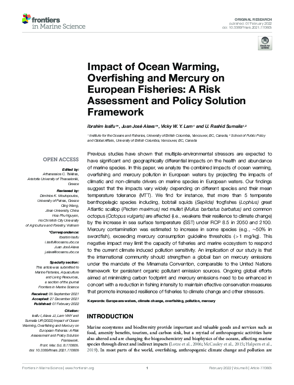 (PDF) Impact of Ocean Warming, Overfishing and Mercury on European ...