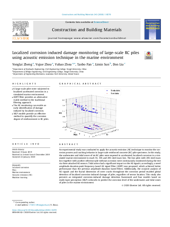 (PDF) Localized corrosion induced damage monitoring of large-scale RC piles using acoustic ...