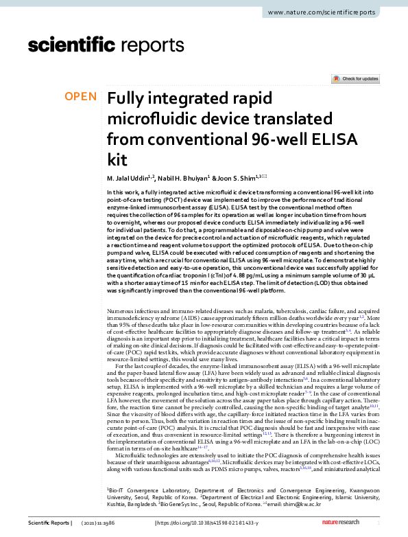 (PDF) Fully integrated rapid microfluidic device translated from ...