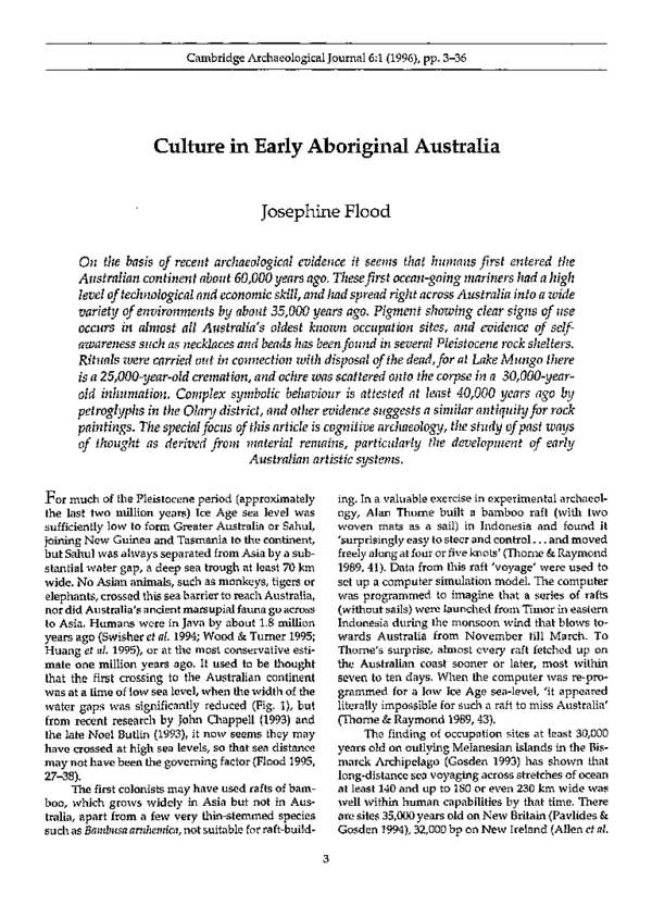 (PDF) Culture in Early Aboriginal Australia