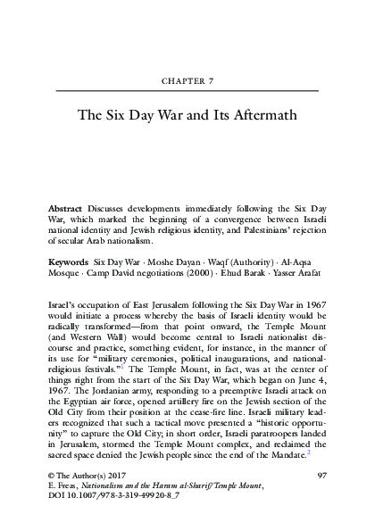 (PDF) The Six Day War and Its Aftermath