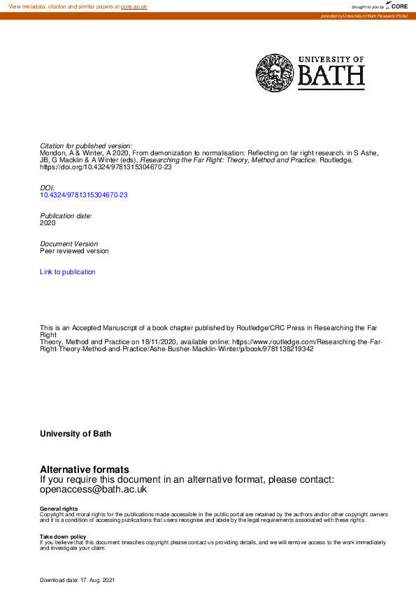 (PDF) From demonization to normalization