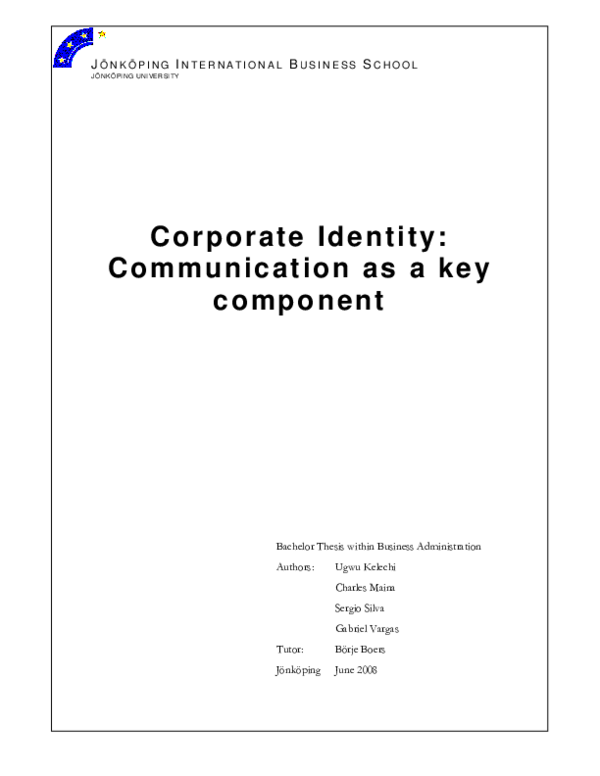 (PDF) Corporate Identity: Communication As a Key Component