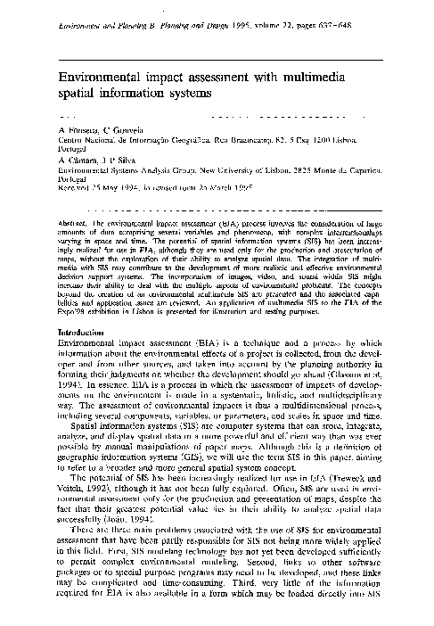(PDF) Environmental impact assessment with multimedia spatial information systems