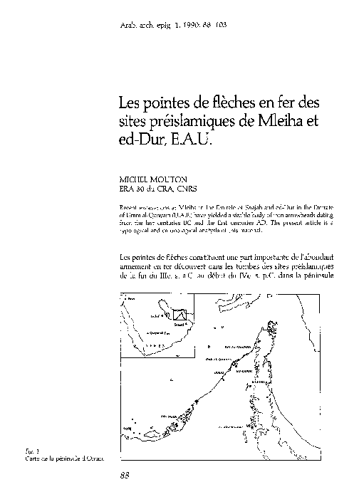 (PDF) Les pointes de fl ches en fer des sites pr islamiques de Mleiha ...