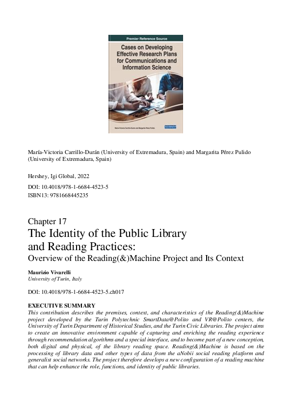 (PDF) The Identity of the Public Library and Reading Practices ...