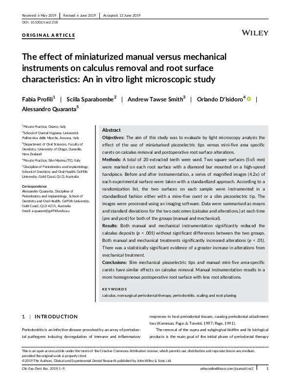 (PDF) The effect of miniaturized manual versus mechanical instruments ...