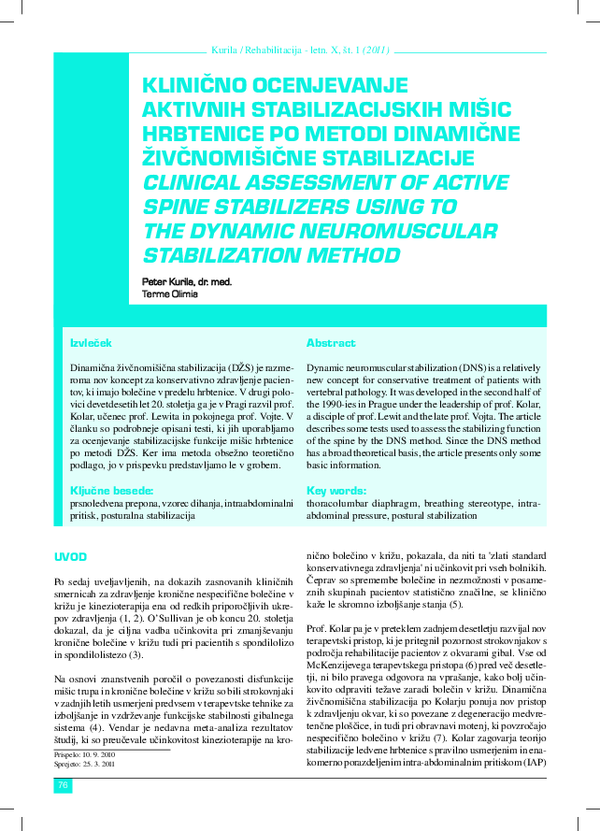 (PDF) Assessment of Active Spine Stabilizers Using to the Dynamic ...