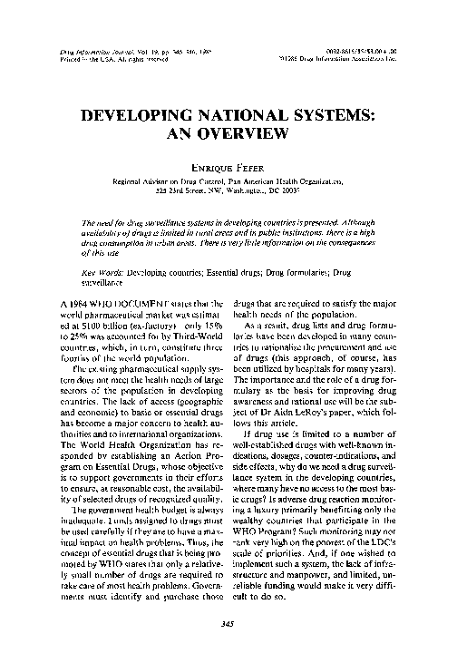 (PDF) Developing National Systems: An Overview