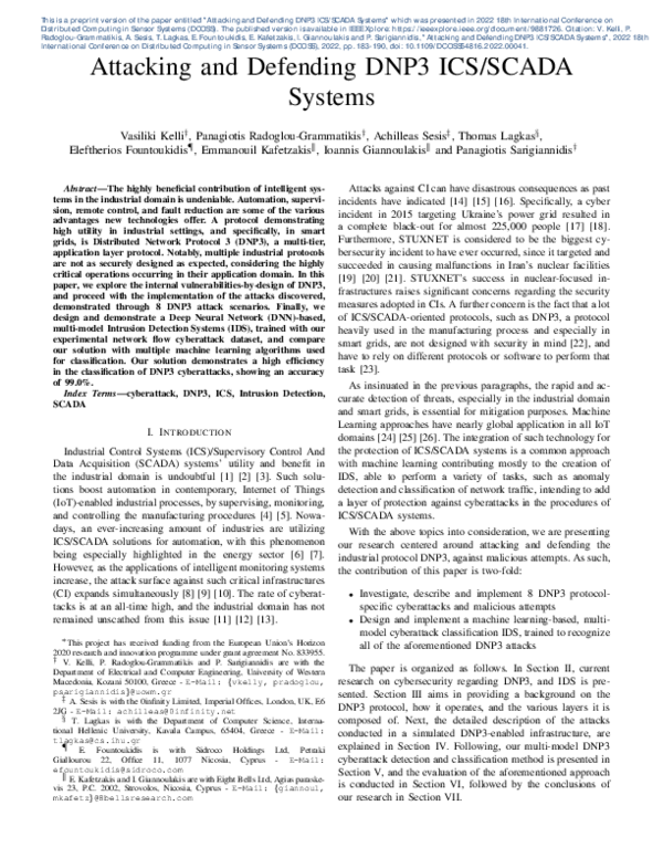 (PDF) Attacking and Defending DNP3 ICS/SCADA Systems