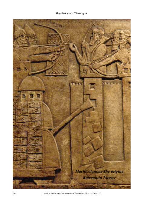 (PDF) Nossov K. Machicolation: The origins // The castle studies group ...