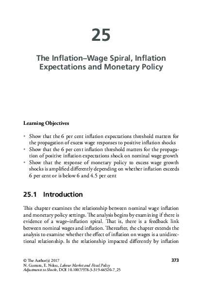 (PDF) The Inflation–Wage Spiral, Inflation Expectations and Monetary Policy