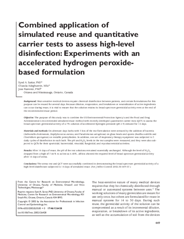 (PDF) Combined application of simulated reuse and quantitative carrier ...