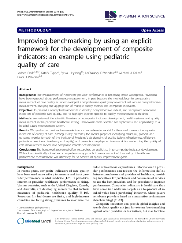 Pdf Improving Benchmarking By Using An Explicit Framework For The