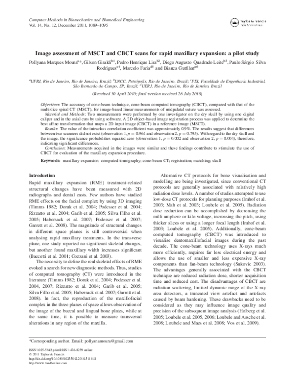 (PDF) Image assessment of MSCT and CBCT scans for rapid maxillary ...