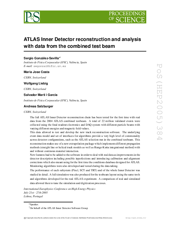 (PDF) ATLAS Inner Detector reconstruction and analysis with data from ...