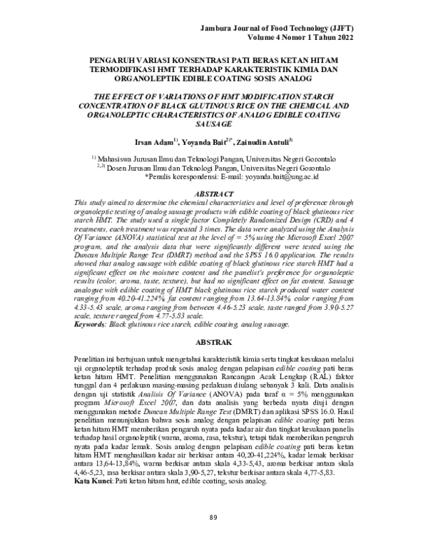 (PDF) Pengaruh Variasi Konsentrasi Pati Beras Ketan Hitam Termodifikasi ...