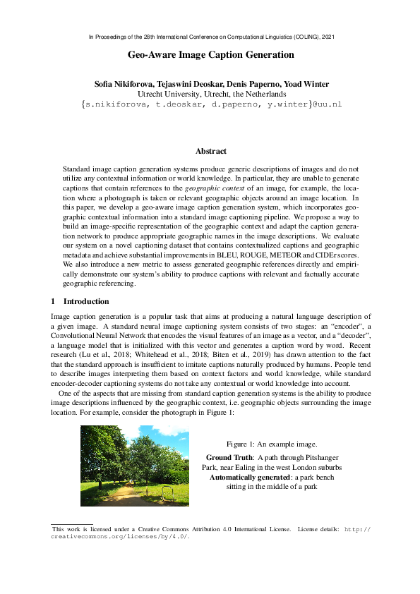 (PDF) Geo-Aware Image Caption Generation