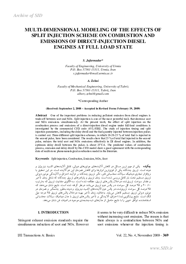 (PDF) Multi-dimensional modeling of the effects of split injection ...
