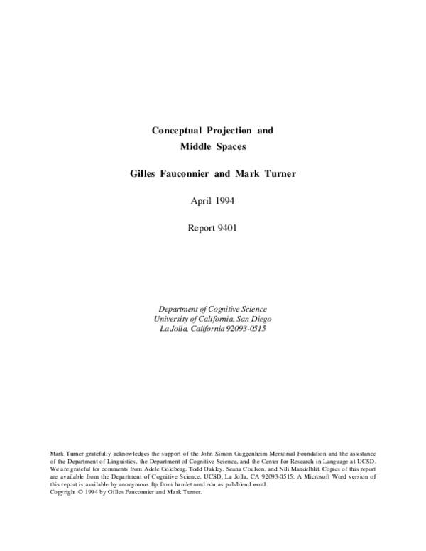 (PDF) Conceptual Projection and Middle Spaces