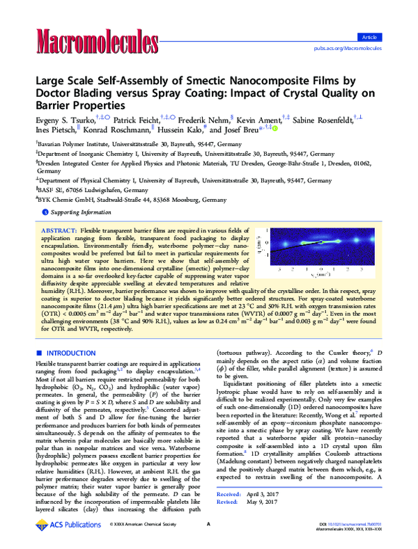 (PDF) Large Scale Self-Assembly of Smectic Nanocomposite Films by ...