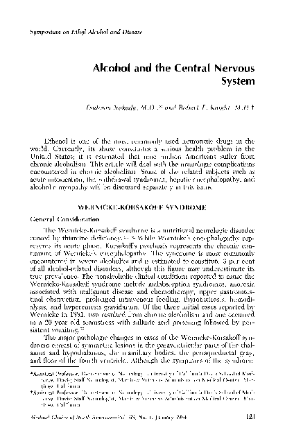 (PDF) Alcohol and the central nervous system