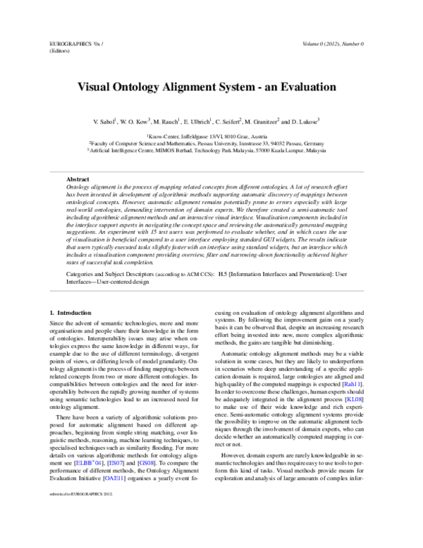 (PDF) Visual Ontology Alignment System - an Evaluation