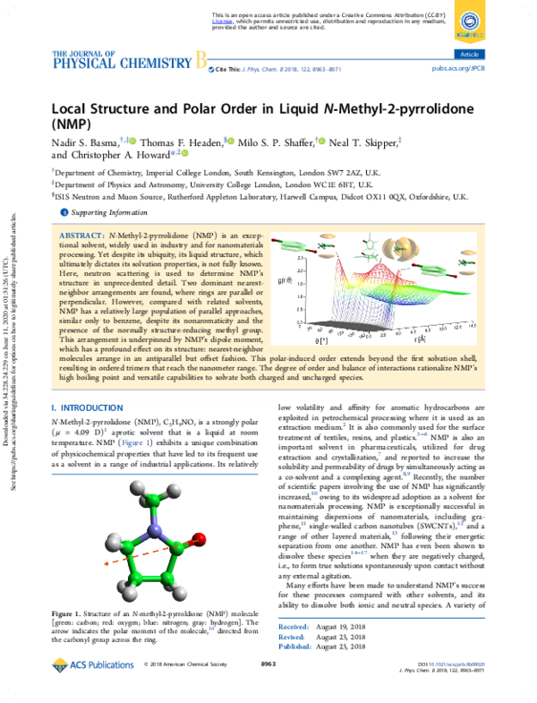 (PDF) Local Structure and Polar Order in LiquidN-Methyl-2-pyrrolidone (NMP)