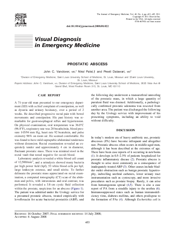 (PDF) Prostatic Abscess