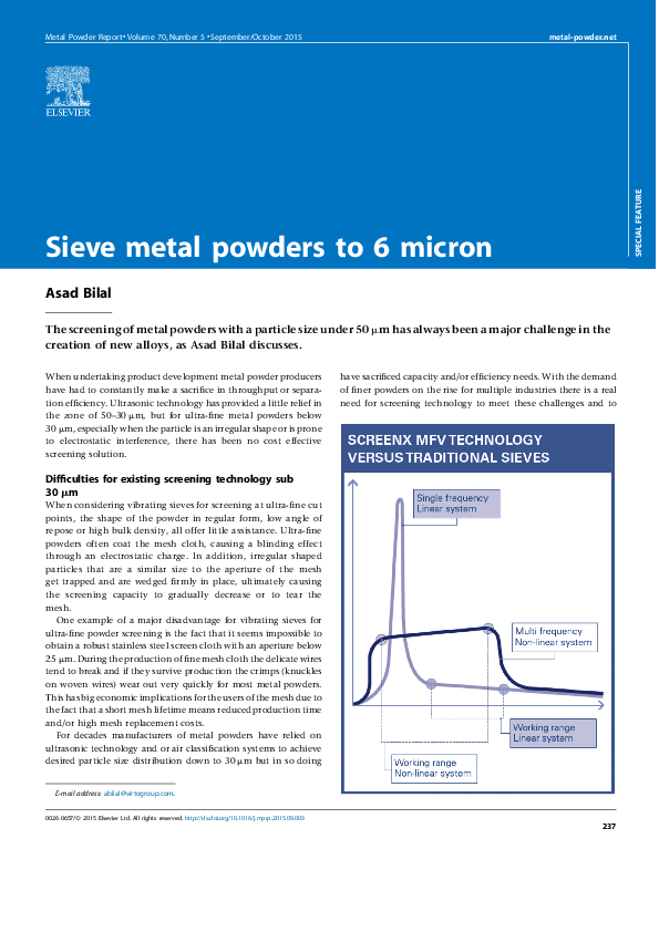 (PDF) Sieve metal powders to 6 micron