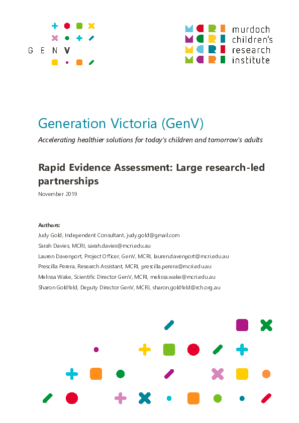 (PDF) GenV Rapid Evidence Assessment Report: Large research-led ...