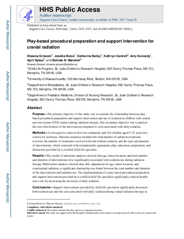(PDF) Play-based procedural preparation and support intervention for ...
