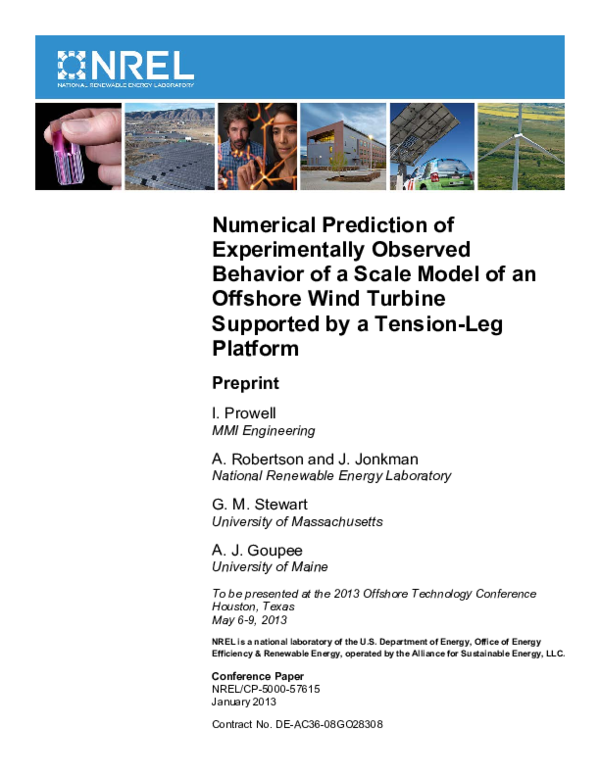 (PDF) Numerical Prediction of Experimentally Observed Behavior of a Scale-Model of an Offshore ...