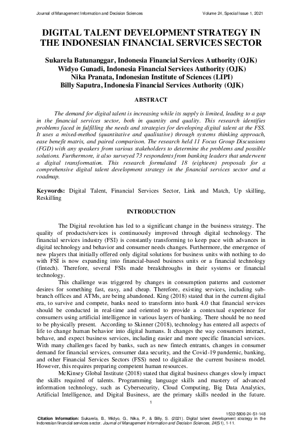 (PDF) Digital Talent Development Strategy in the Indonesian Financial ...