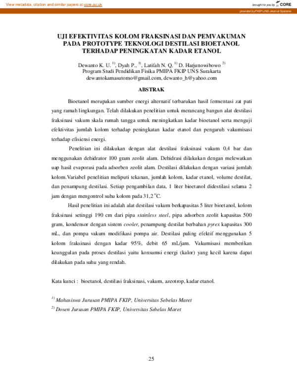 (PDF) Uji Efektivitas Kolom Fraksinasi Dan Pemvakuman Pada Prototype ...
