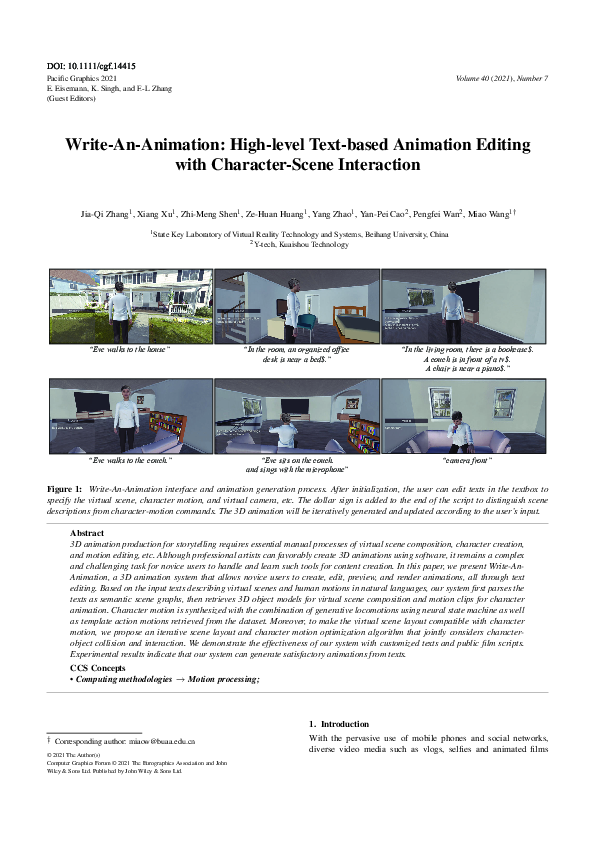 (PDF) Write‐An‐Animation: High‐level Text‐based Animation Editing with ...